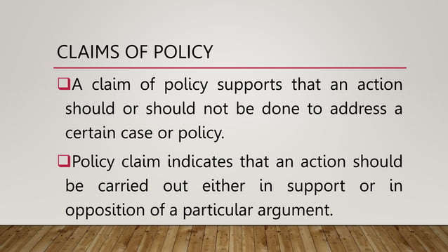 Claims of Fact, Value and Policy.pptx