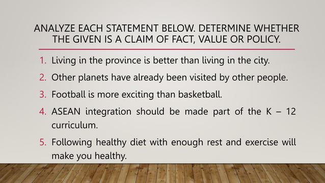 Claims of Fact, Value and Policy.pptx