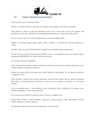 Claims tips | DOCX