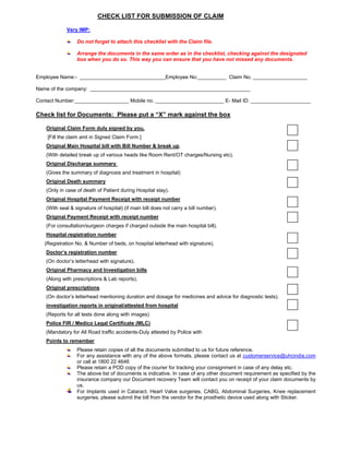 Claim submission check_list | PDF