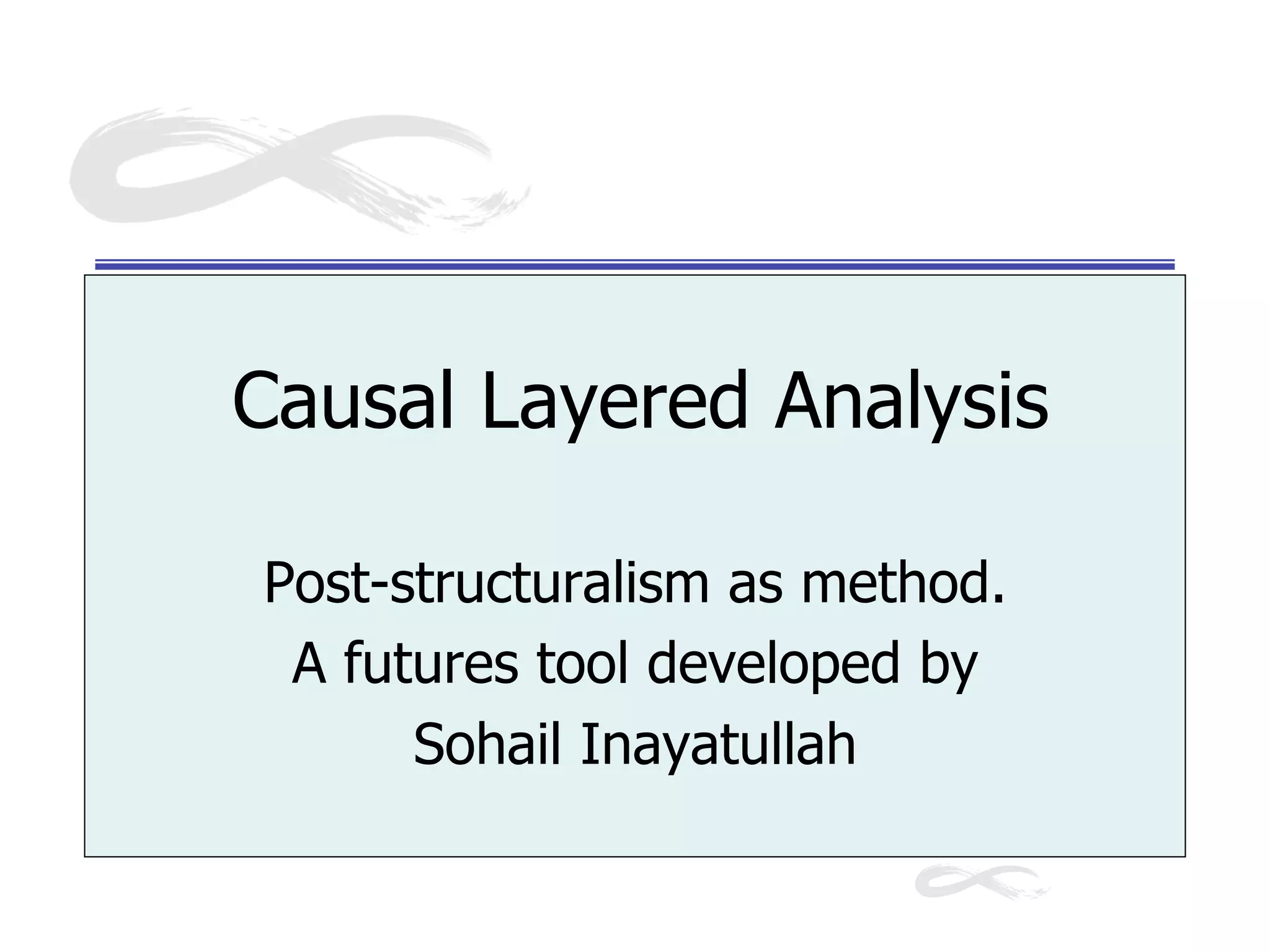 CLA (Causal Layered Analysis) - brief introduction | PDF