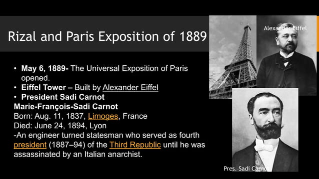 RIZAL’S SECOND SOJOURN IN PARIS AND THE UNIVERSAL EXPOSITION OF 1889 | PPTX