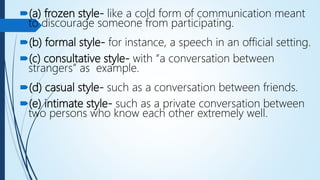 Types of Speech Style | PPT