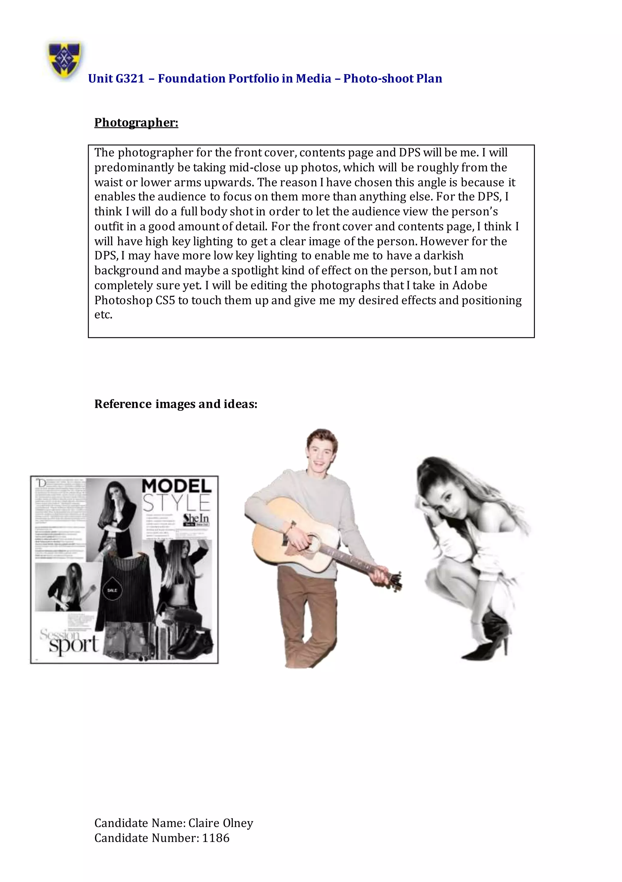 Photography Plan | PDF