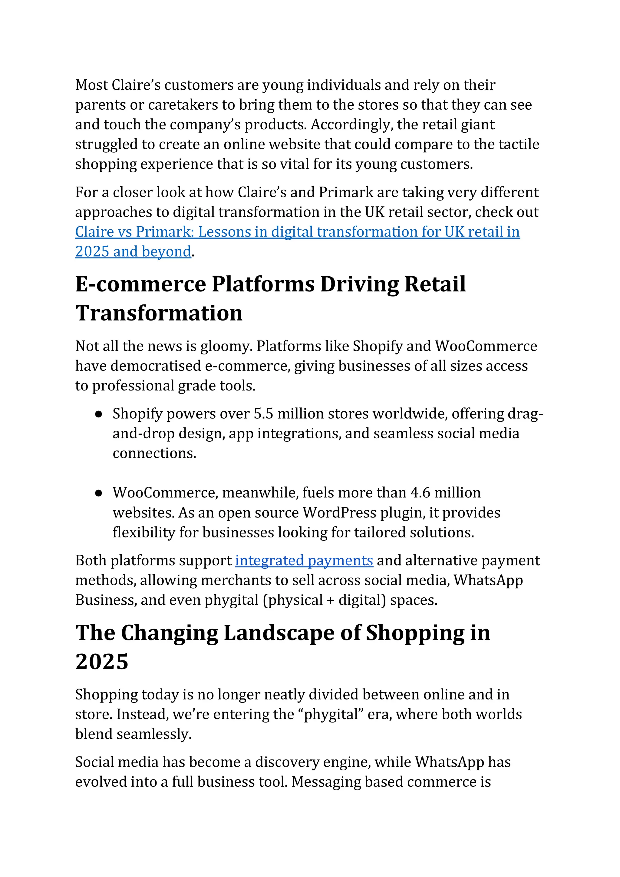 Claire vs Primark UK retail digital transformation 2025 | PDF
