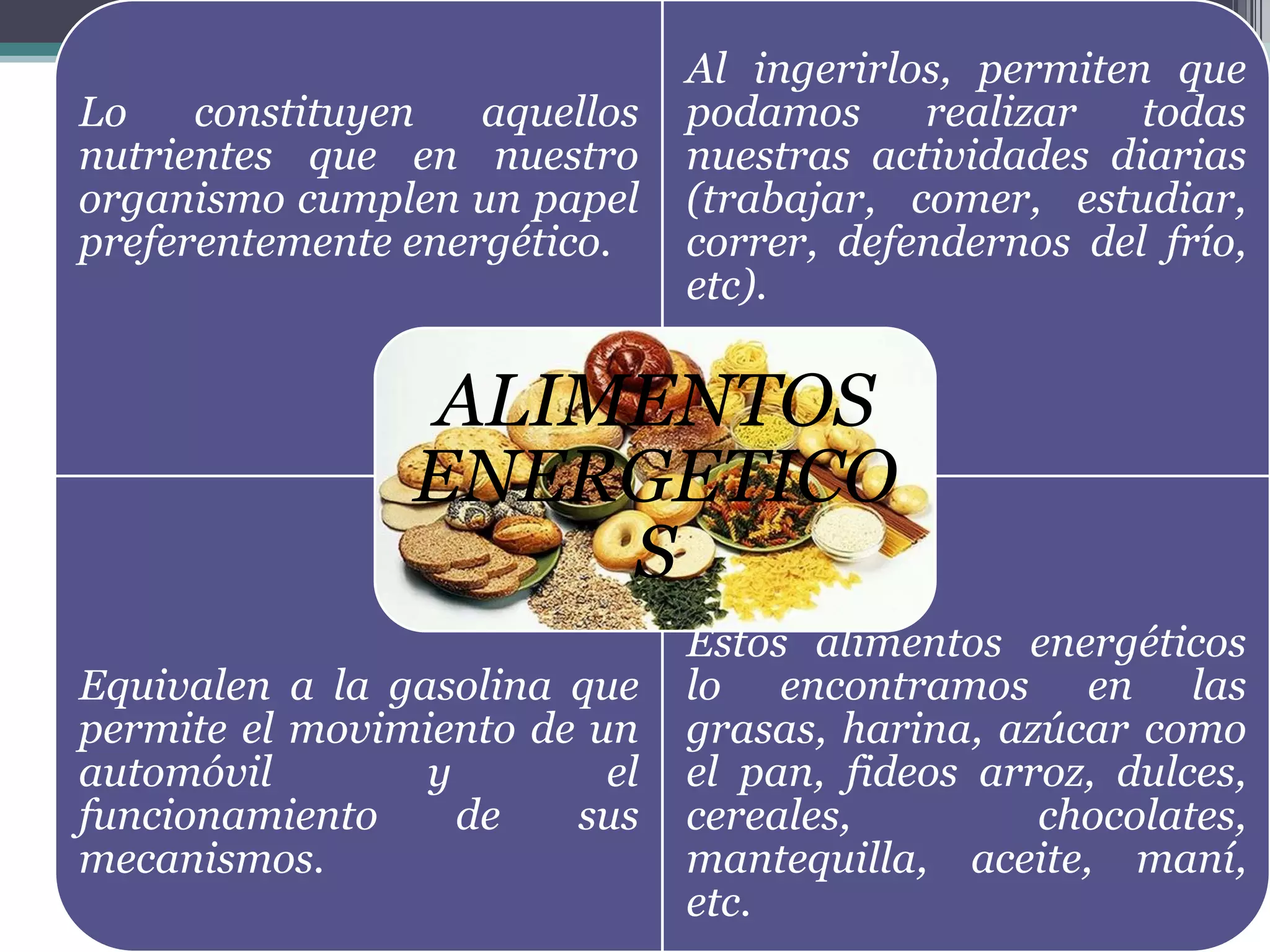 Clasificación de los alimentos según su función | PPT