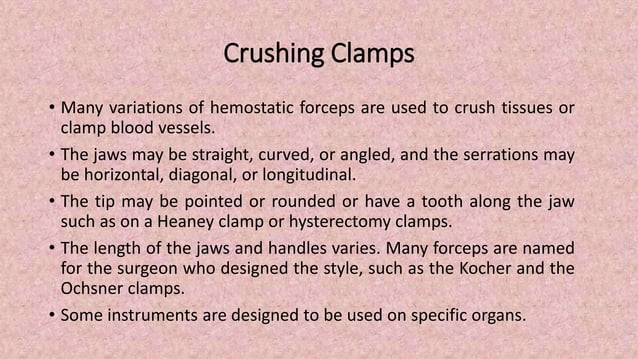Clamping and occluding instrument | PPTX | First Aid | Injuries