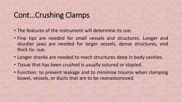 Clamping and occluding instrument | PPTX | First Aid | Injuries