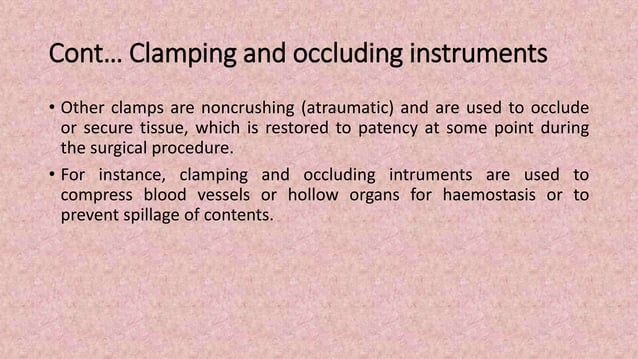 Clamping and occluding instrument | PPTX | First Aid | Injuries