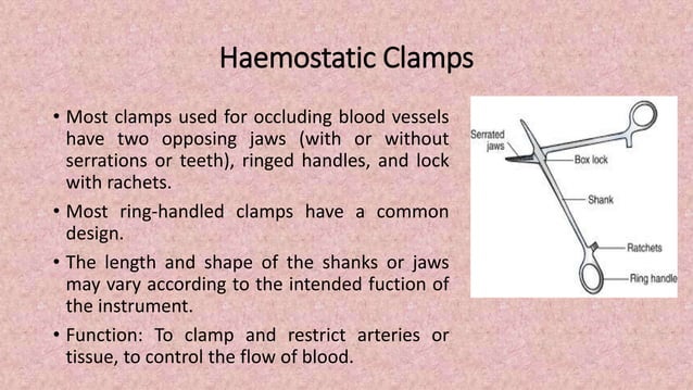 Clamping and occluding instrument | PPTX | First Aid | Injuries