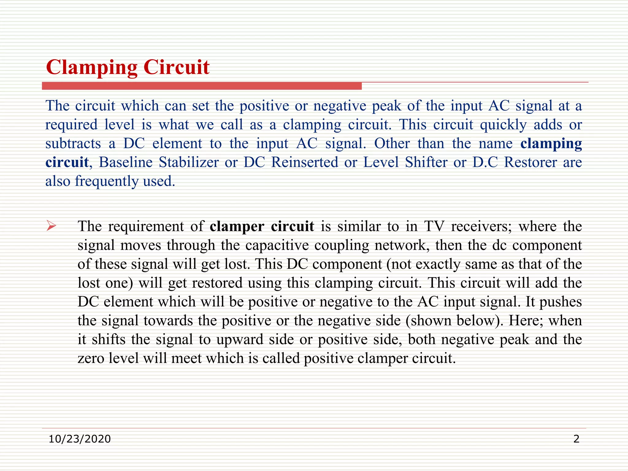 Clamping Circuit and Clipping Circuit | PDF