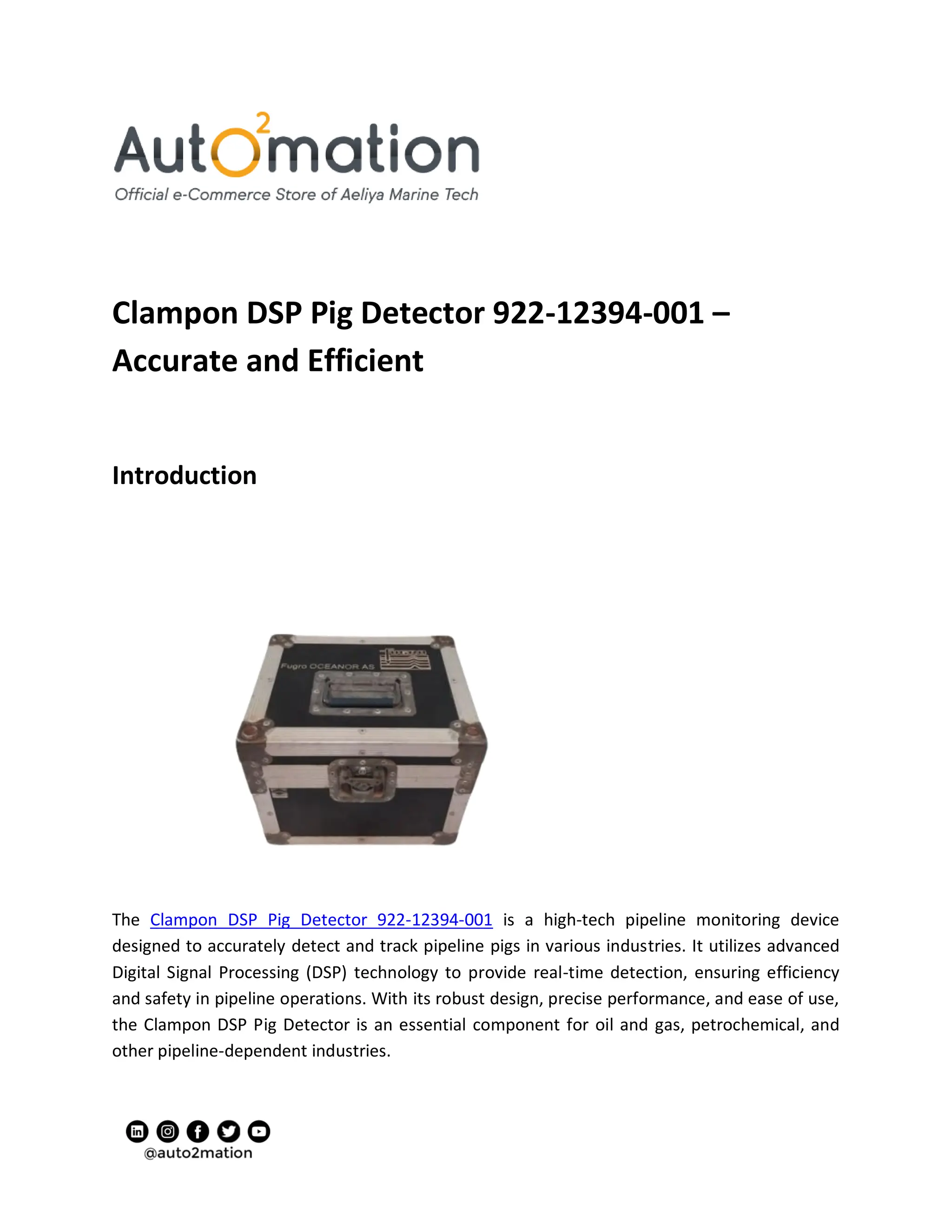 Clampon DSP Pig Detector 922-12394-001 – Accurate and Efficient.pdf