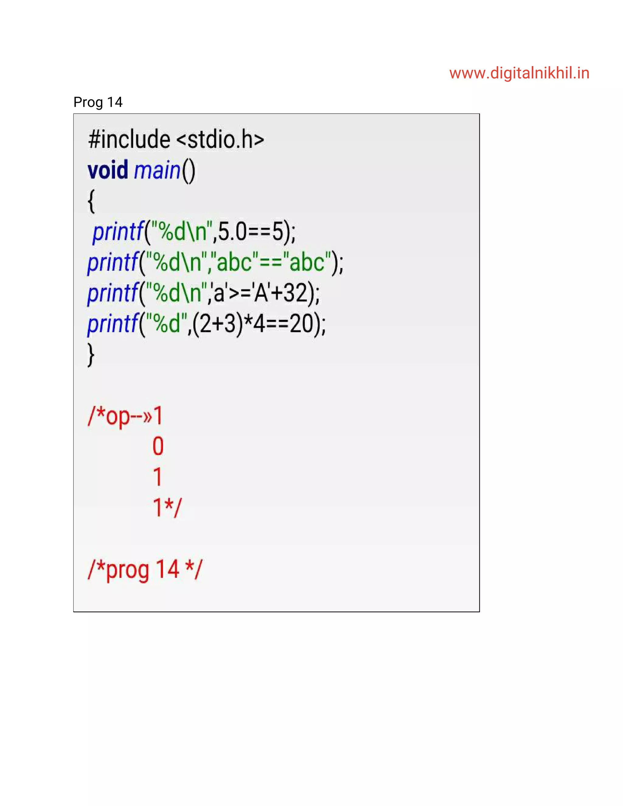 C Programming Language Detailed Notes With Solved Program Pdf Programming Languages Computing