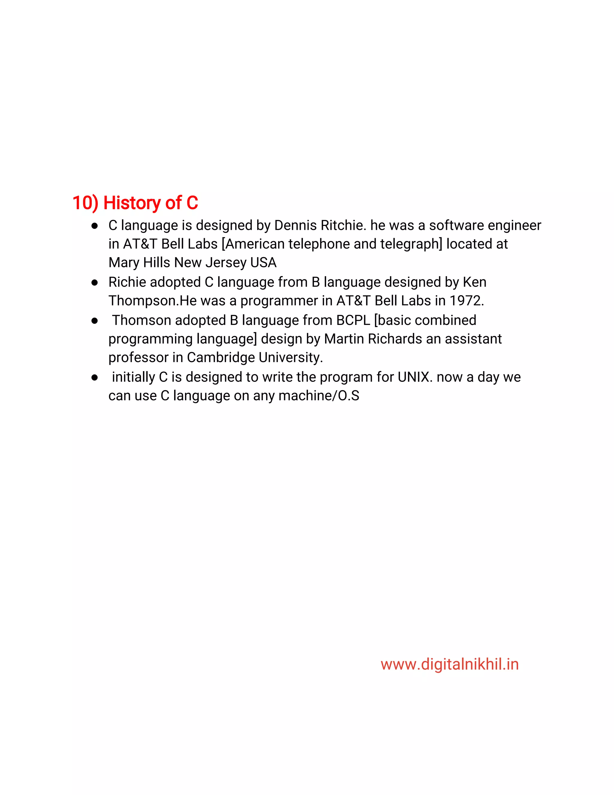 C Programming Language Detailed Notes With Solved Program Pdf 