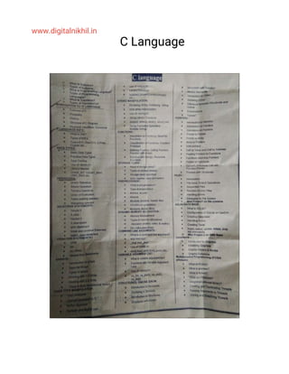 C Programming Language Detailed Notes with Solved program | PDF