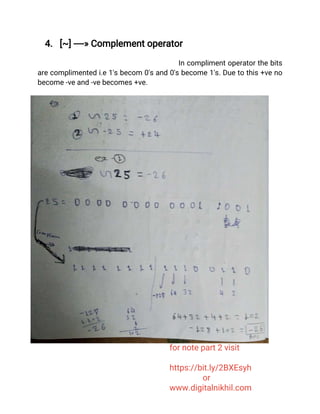 C Programming Language Detailed Notes with Solved program | PDF