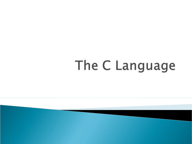C Language Introduction Ppt