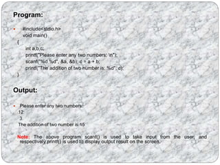 C language | PPTX | Programming Languages | Computing