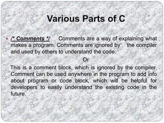 C language | PPTX | Programming Languages | Computing