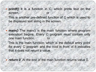 C language | PPTX | Programming Languages | Computing