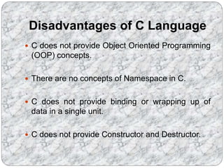 C language | PPTX | Programming Languages | Computing