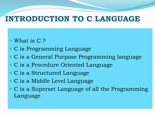 C language by Dr. D. R. Gholkar | PPTX