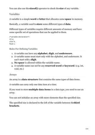 Basic Information About C language PDF | PDF