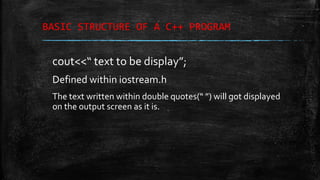C++ language basic | PPT