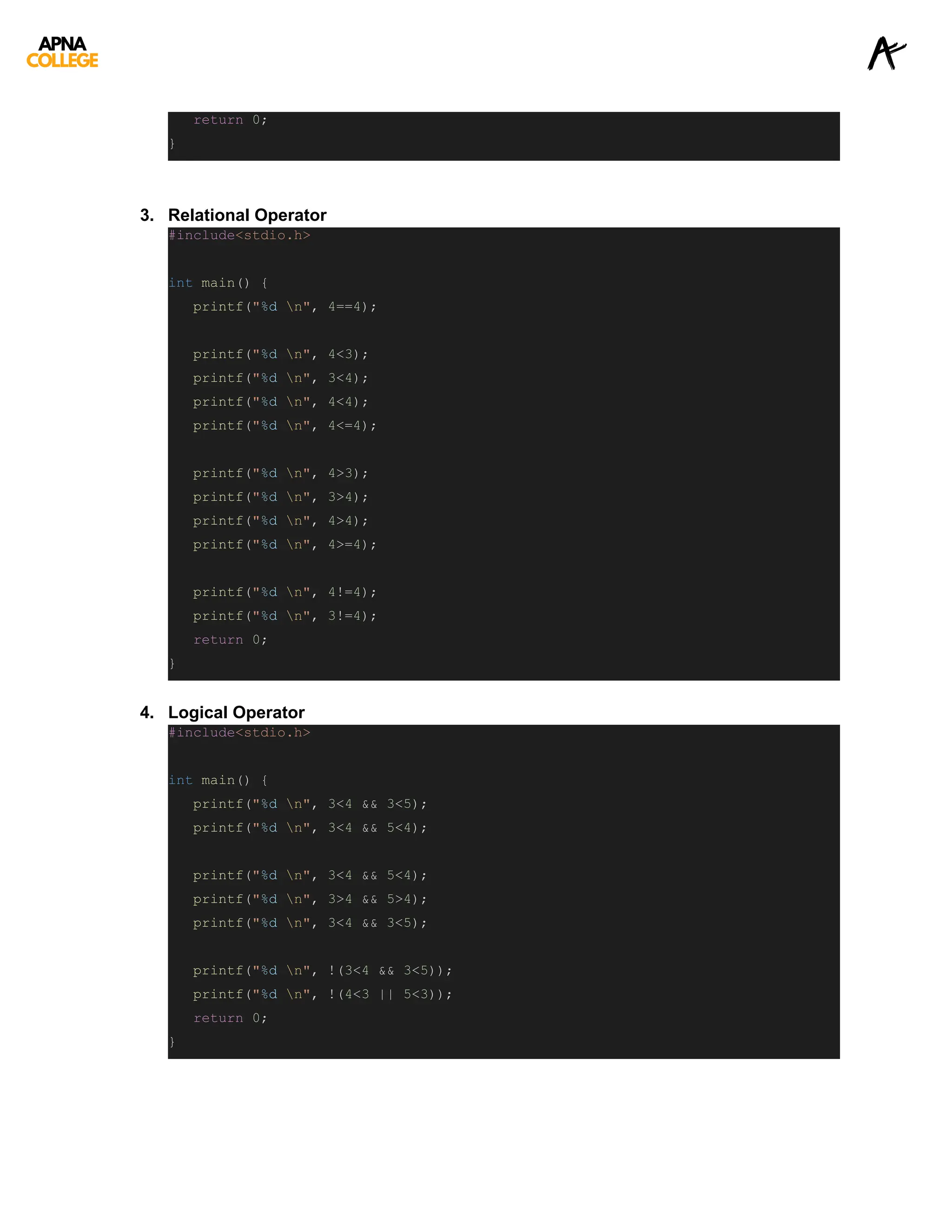 C Language Concept With Code Apna College Pdf