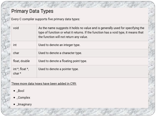 C language data types | PPTX