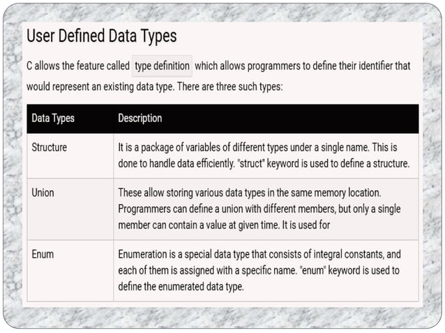 C language data types | PPTX