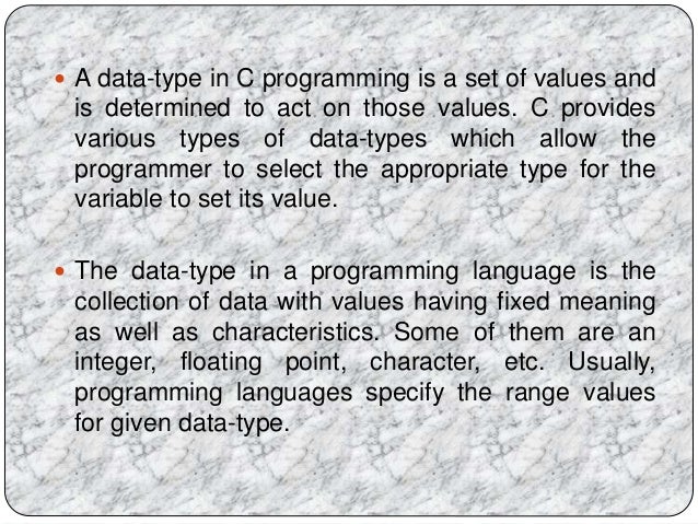 C Language Data Types
