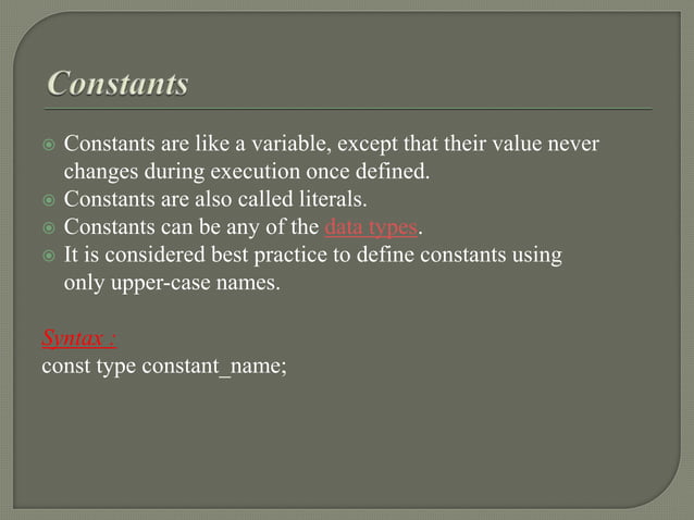 Fundamentals Of C Programming Language Ppt