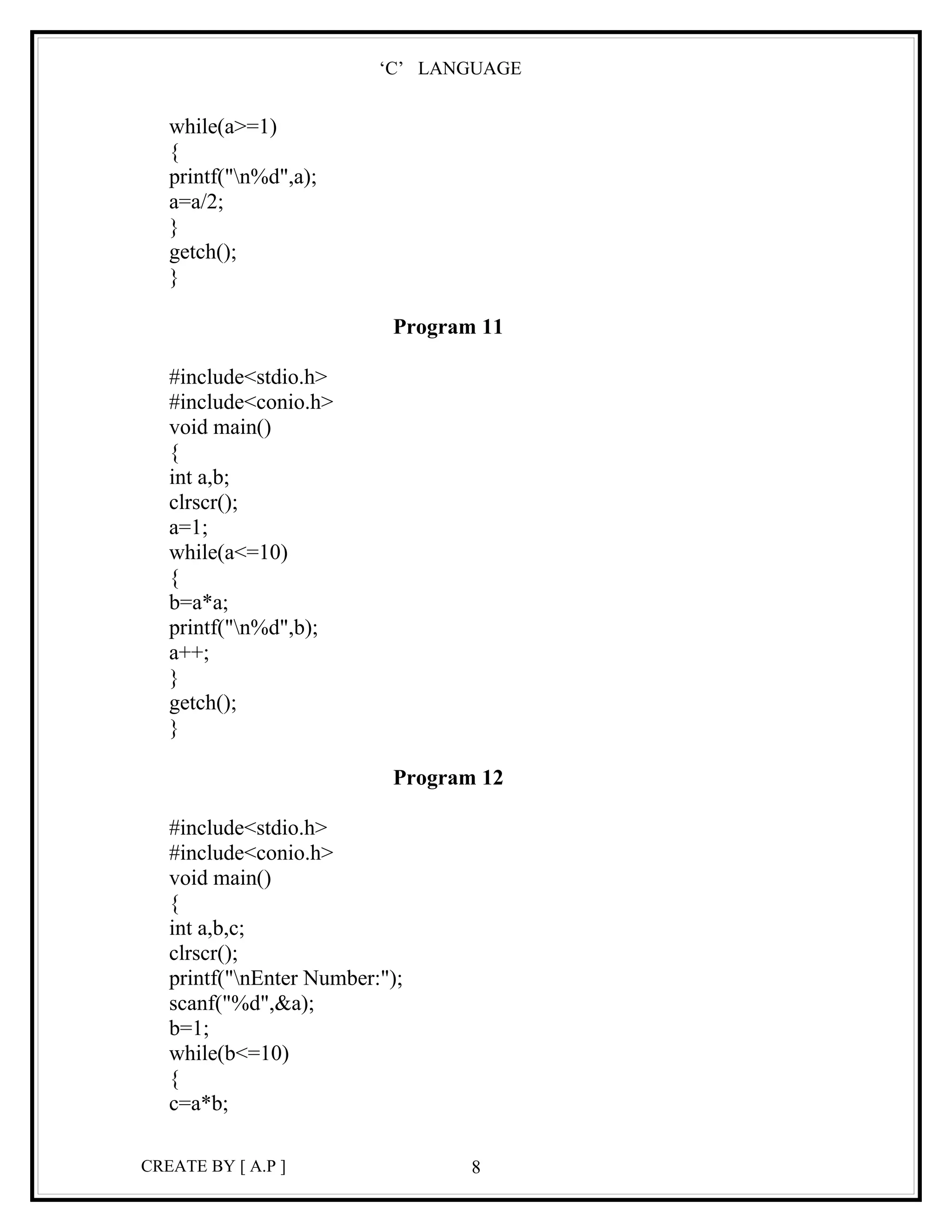 'C' language notes (a.p) | DOC