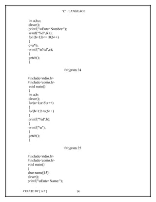 'C' language notes (a.p) | DOC