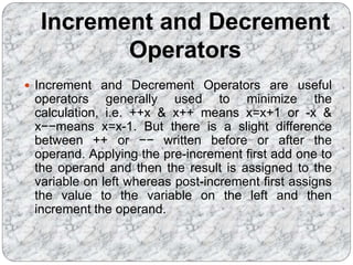 C language operators | PPT