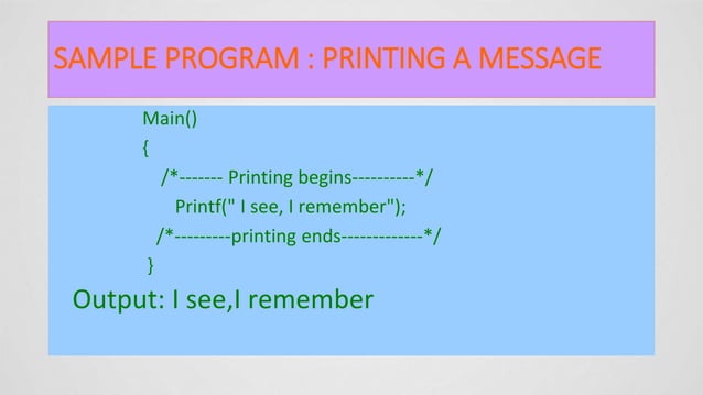 C Language Part 1 Ppt
