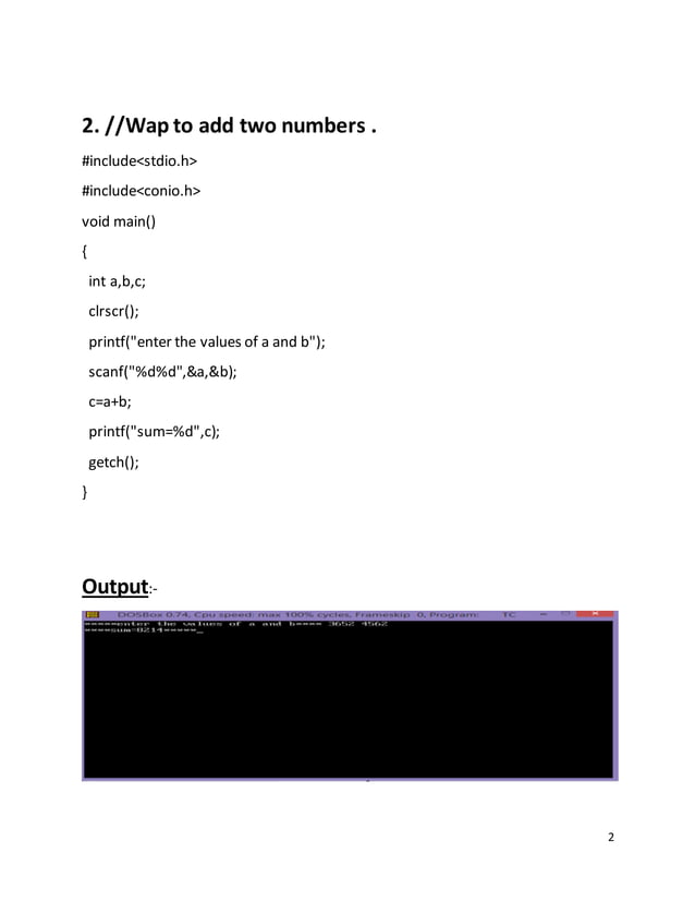 Practical File of C Language | DOCX | Programming Languages | Computing