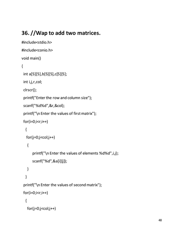 Practical File of C Language | DOCX | Programming Languages | Computing