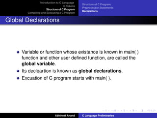 C language preliminaries | PDF