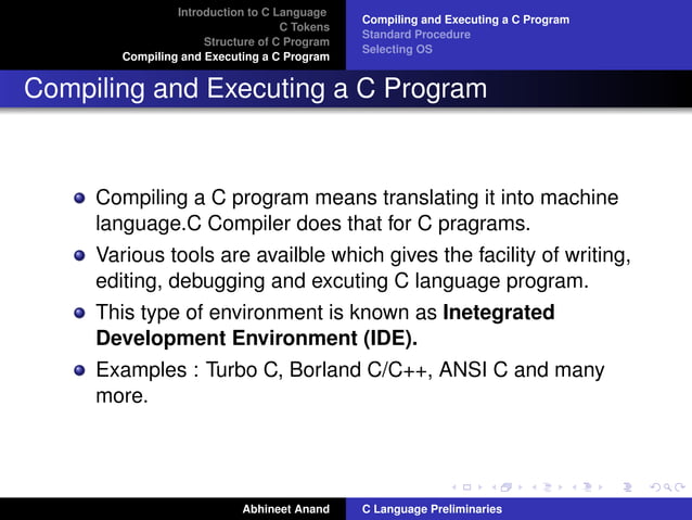 C language preliminaries | PDF | Programming Languages | Computing