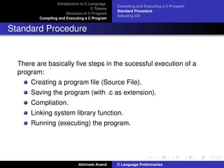 C language preliminaries | PDF