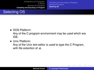 C language preliminaries | PDF