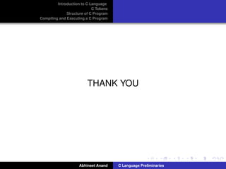 C language preliminaries | PDF