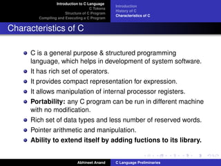 C language preliminaries | PDF