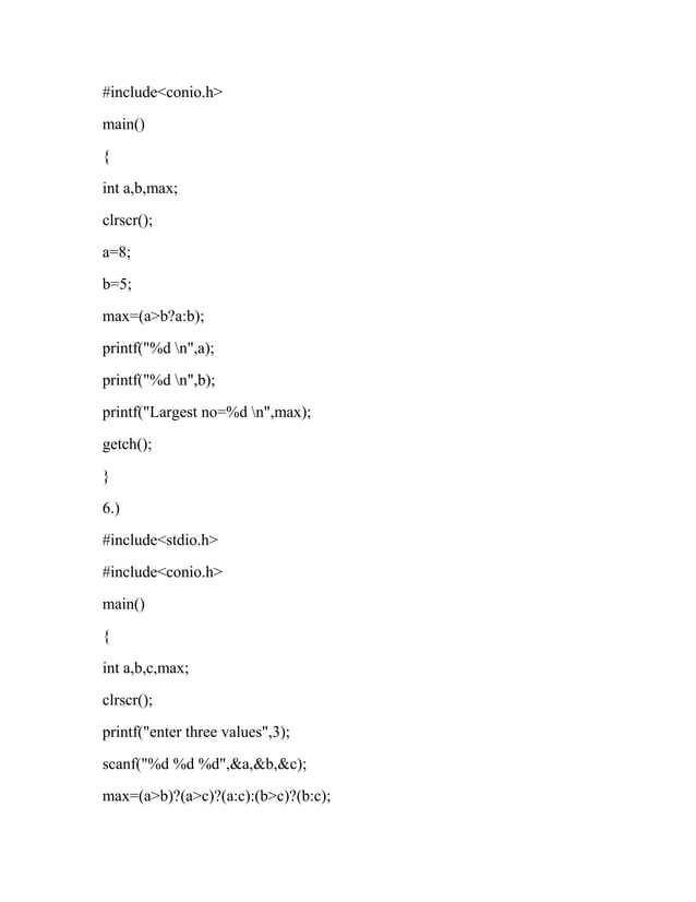 C Language Program Pdf