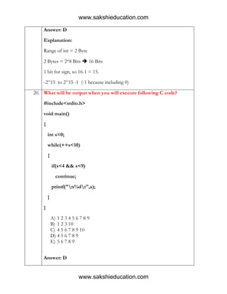 C language questions_answers_explanation | PDF
