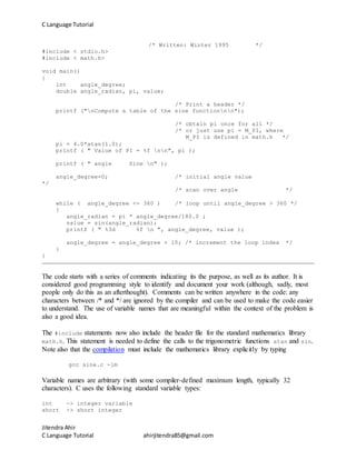C language tutorial | DOCX