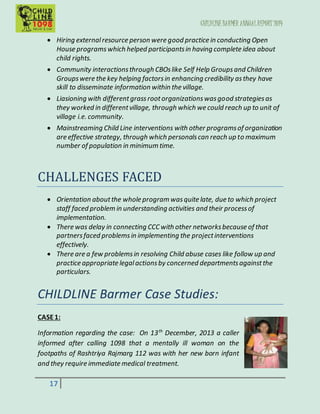 ChildLine Barmer Annual report 2013 - 14 | PDF