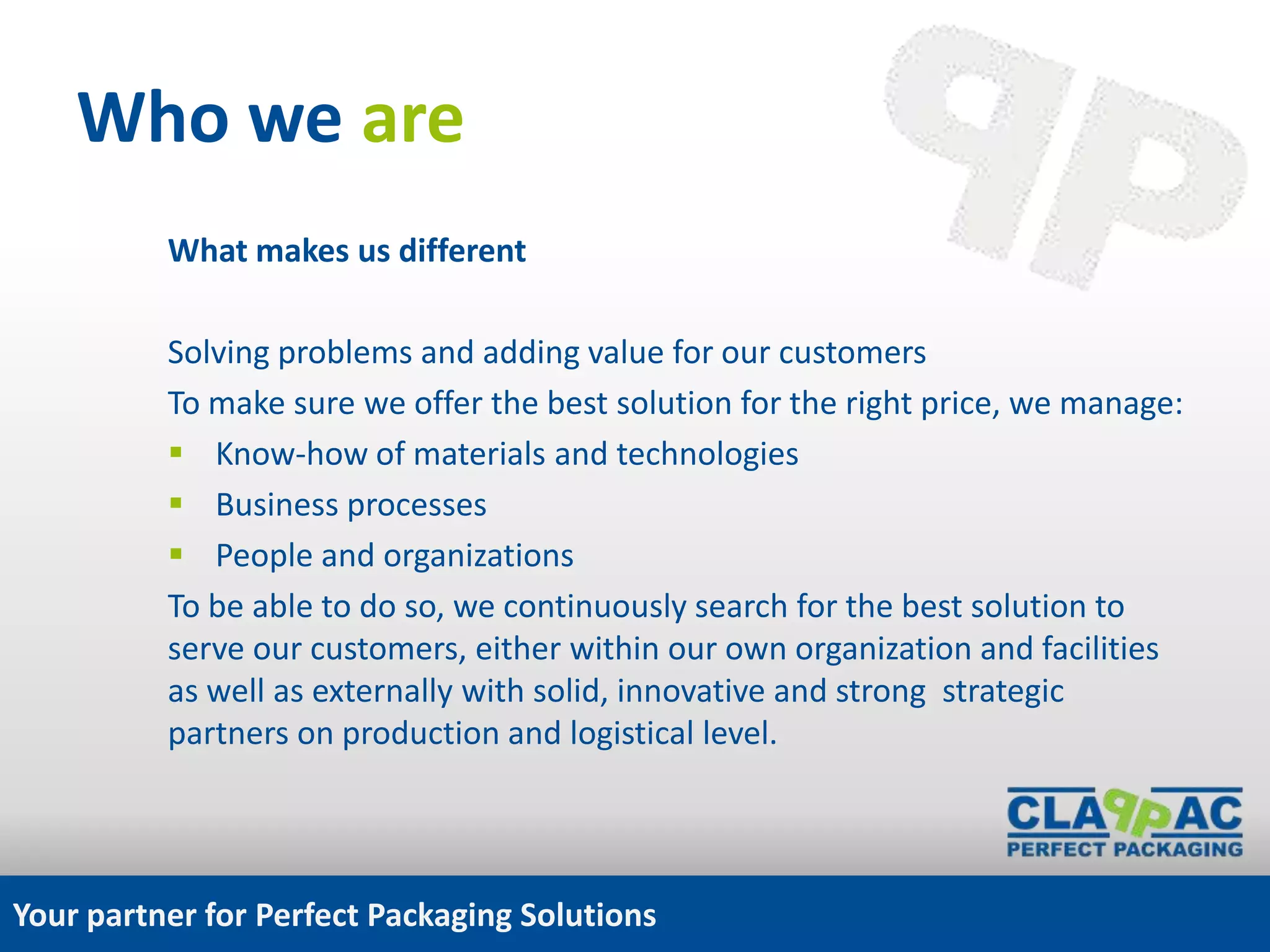 CLAPPAC perfect packaging solutions | PPTX | Business | Business and ...